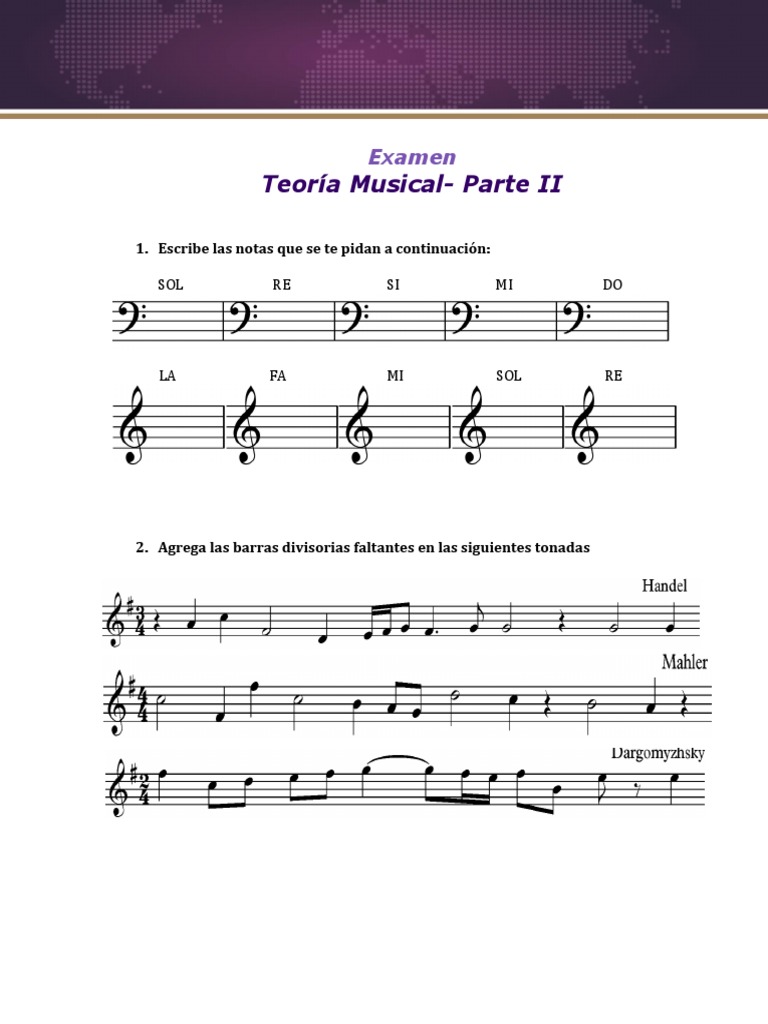 Examen Teoría Musical | PDF