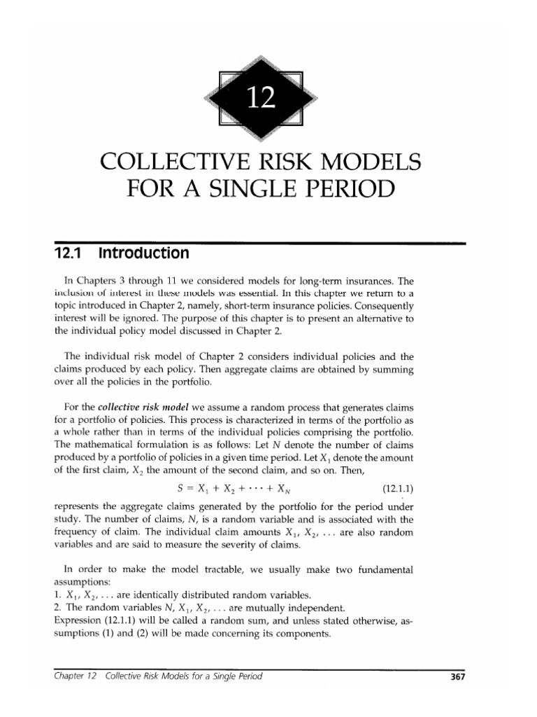 Chapter 12 - Collective Risk Model Single Period - Actuarial ...