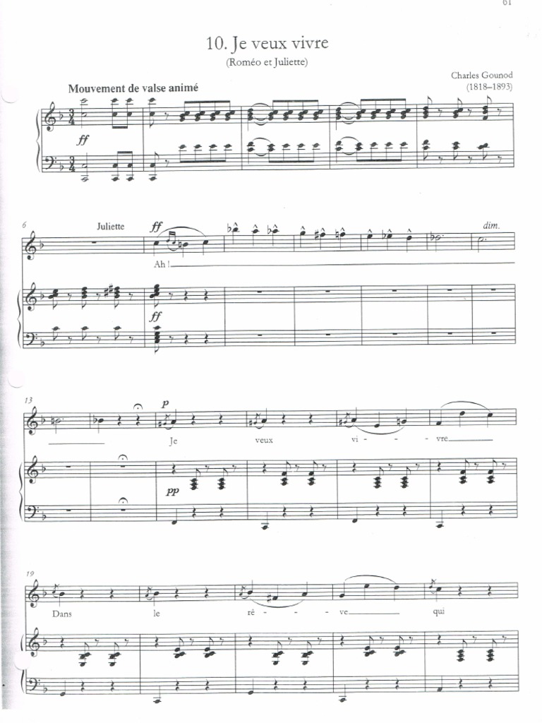 Gounod Romeo Et Juliette Je Veux Vivre PDF | PDF