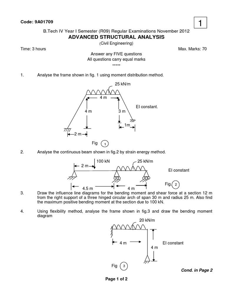 9A01709 Advanced Structural Analysis.pdf | Beam (Structure ...