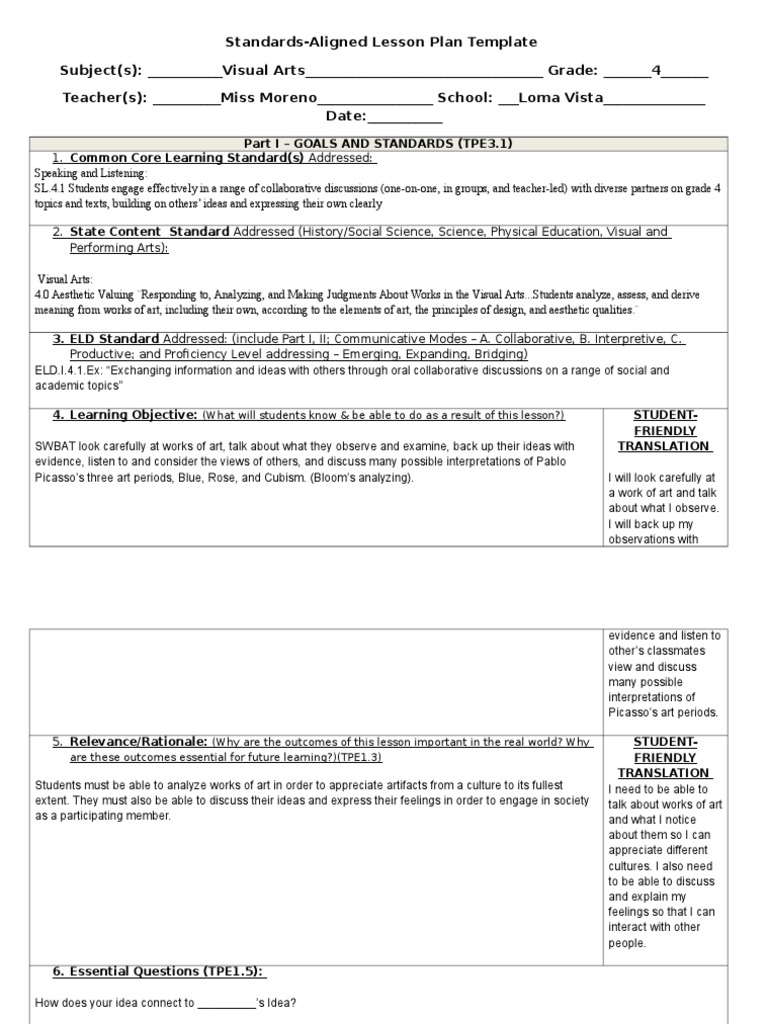 Vapa 4th Grade Lesson | PDF | Classroom | Teachers