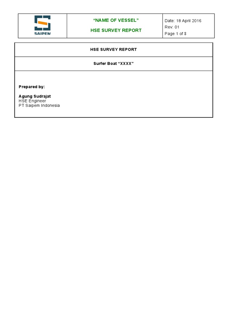 Vessel Survey Report | PDF | Safety | Navigation