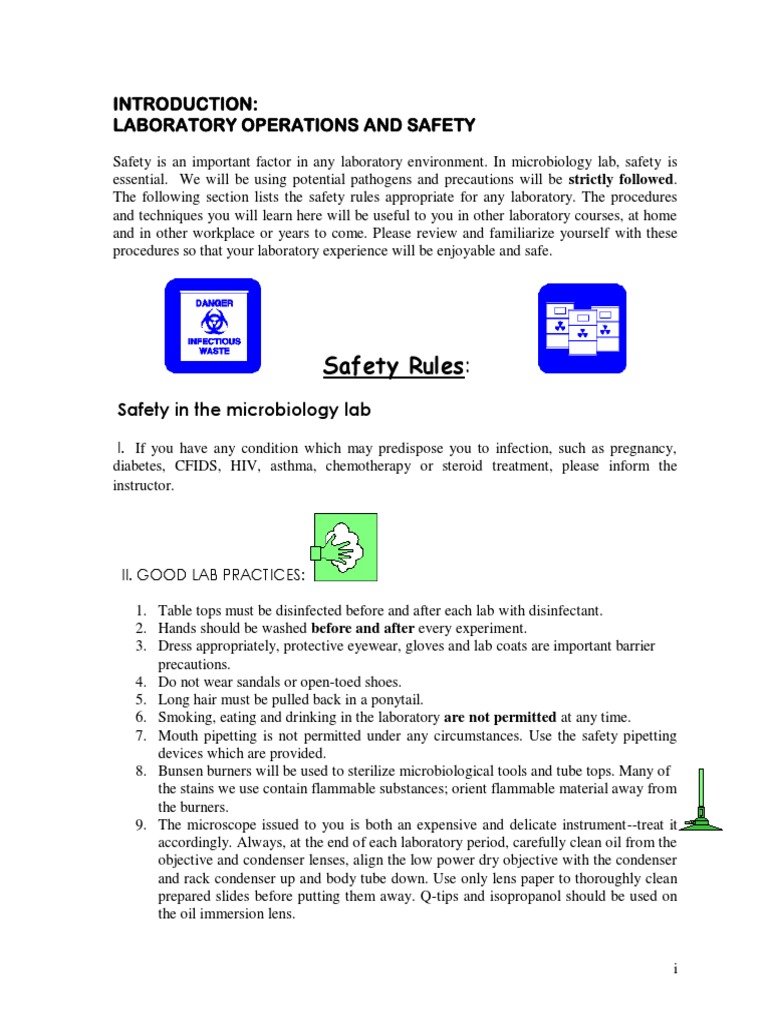 Laboratory Safety and RegulationsLaboratory Skills | PDF | Laboratories ...