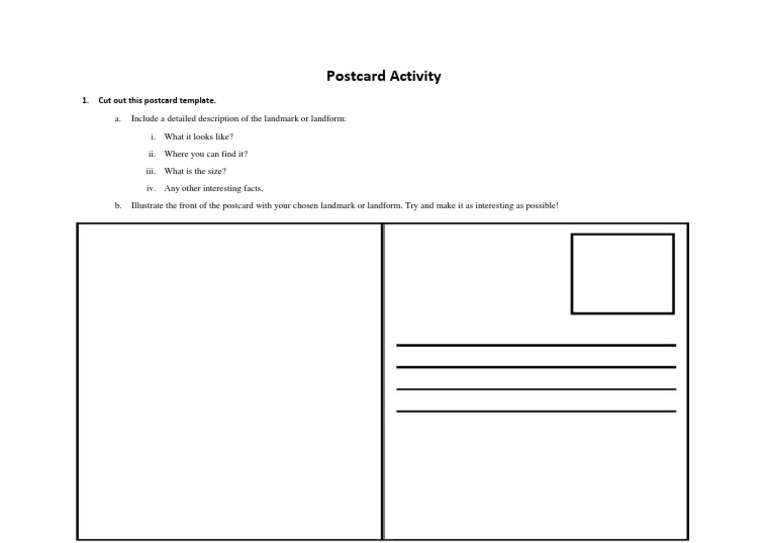 Postcard Activity | PDF | Home & Garden