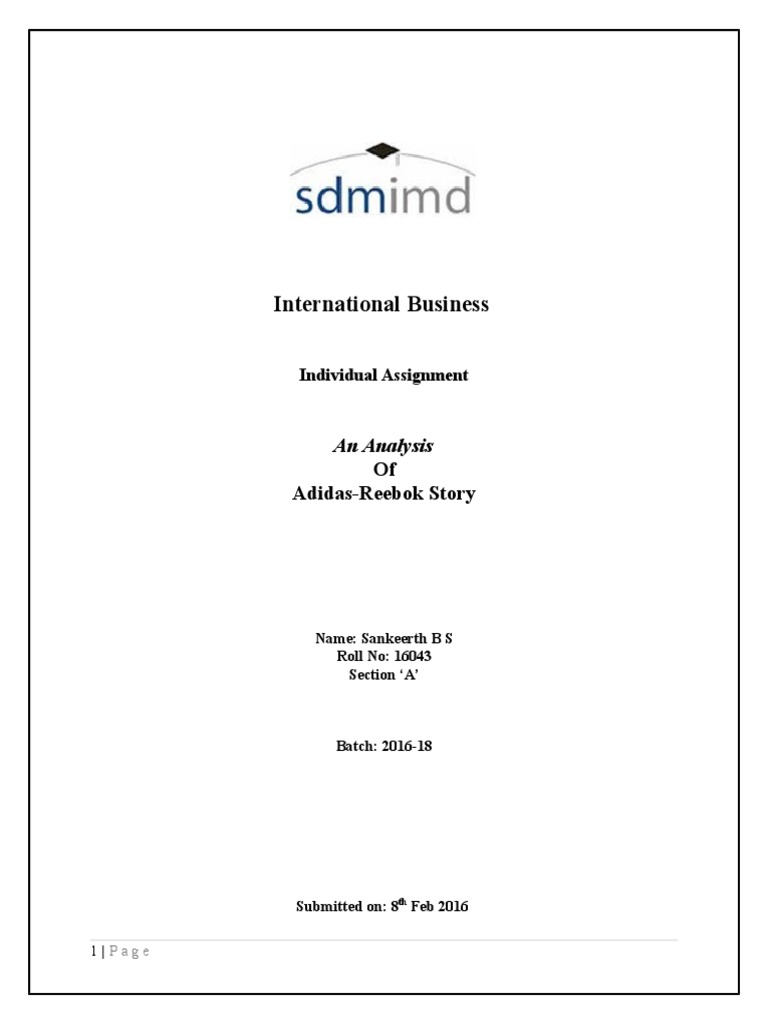 Adidas and Reebok Story | PDF | Adidas | Mergers And Acquisitions