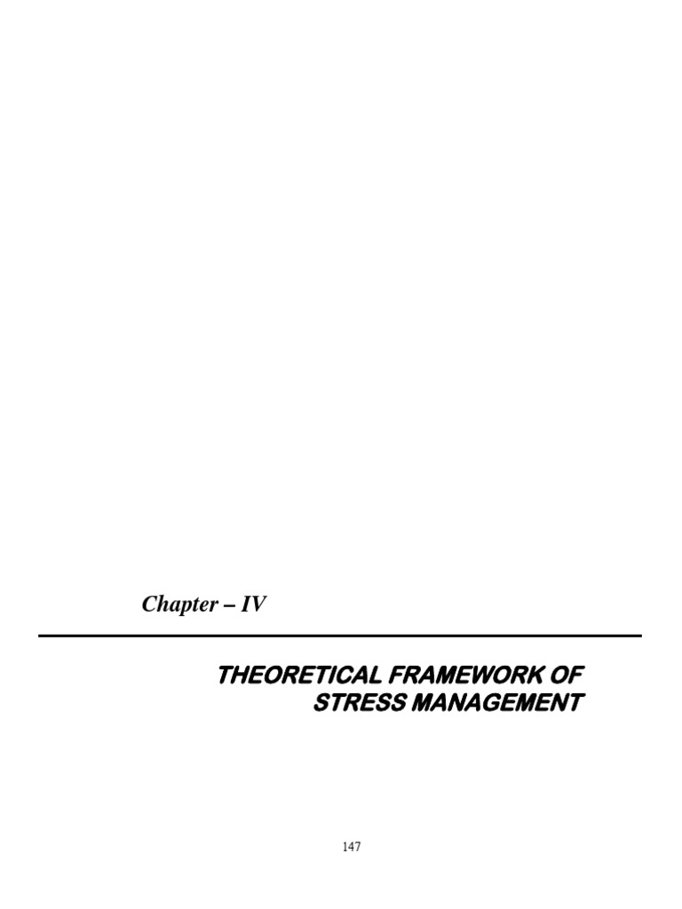Chapter - IV: Theoretical Framework of Stress Management | PDF | Social ...