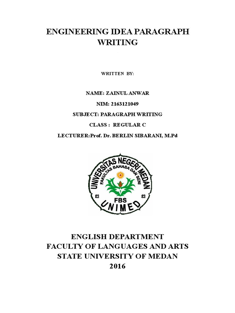 Engineering Idea Paragraph Writing: English Department Faculty of ...