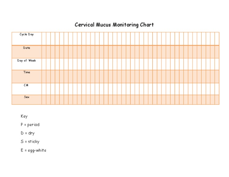 Cervical Mucus Monitoring Chart | PDF