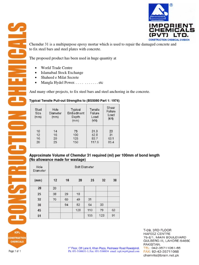 Typical Tensile Pull-Out Strengths To (BS5080 Part 1: 1974) | PDF