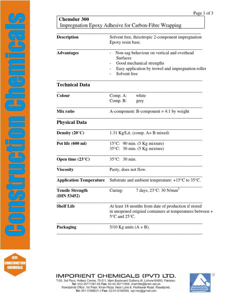 Chemdur 300 | PDF | Epoxy | Concrete