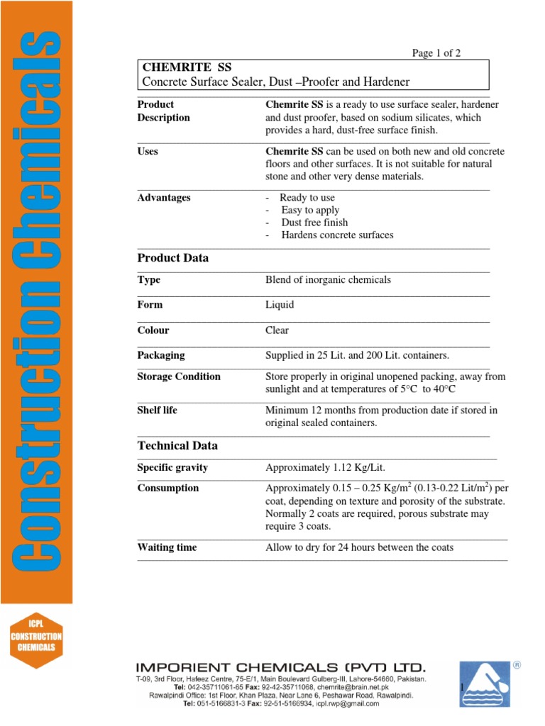 Chemrite SS | Download Free PDF | Concrete | Porosity