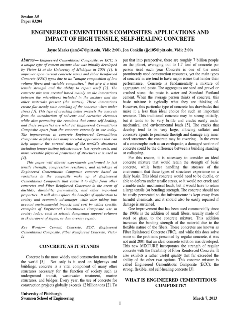 Engineered Cementitious Composites | PDF | Fracture | Concrete
