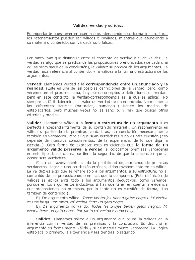 VERDAD_Y_VALIDEZ.docx | Validez | Argumento