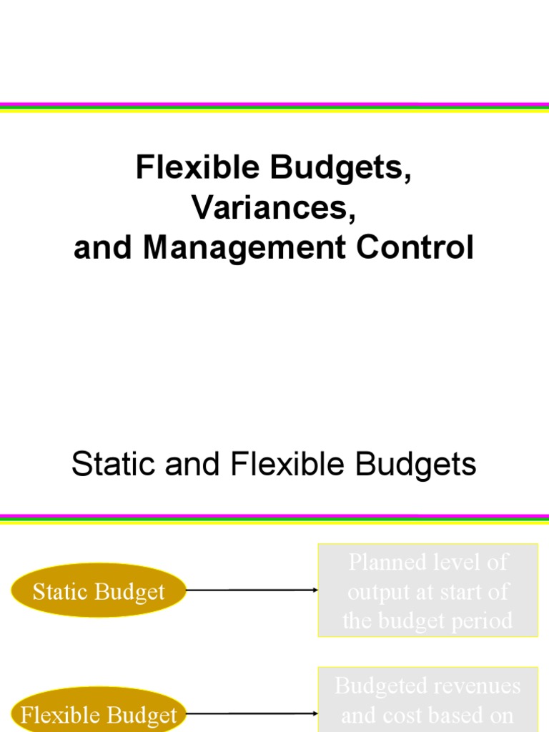 Flexible Budgets, Variances, and Management Control: An Analysis of Budget Variances Using ...
