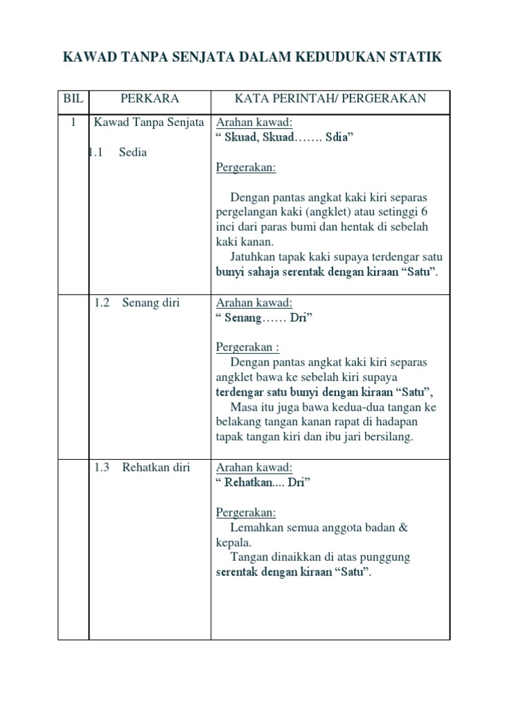 Command Marching Kawad Kaki | PDF