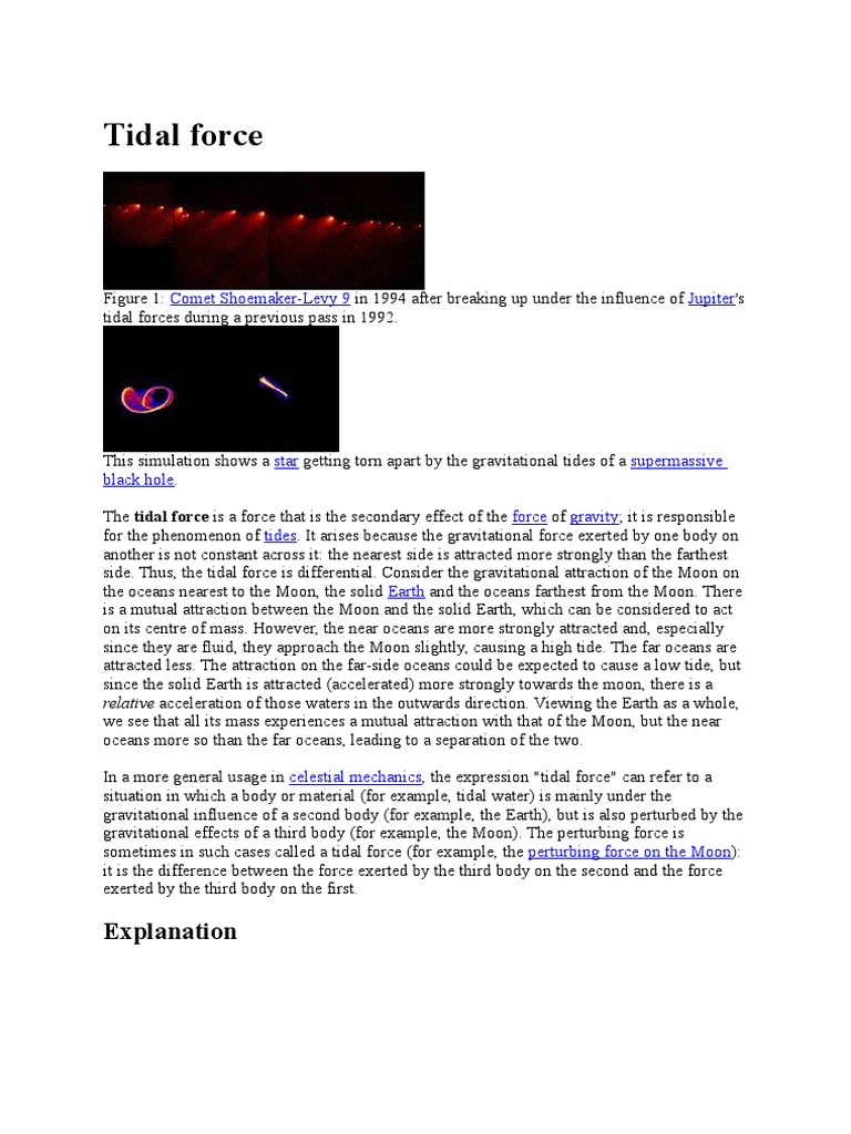 Tidal Force: Explanation | PDF | Outer Space | Astrometry