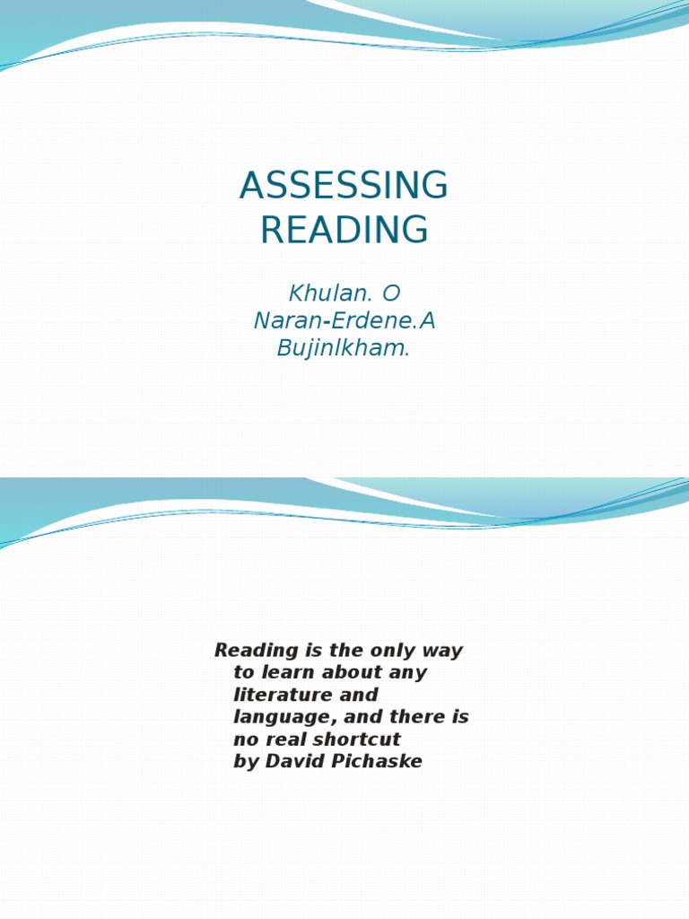 Assessing Reading | PDF | Reading Comprehension | Semantics