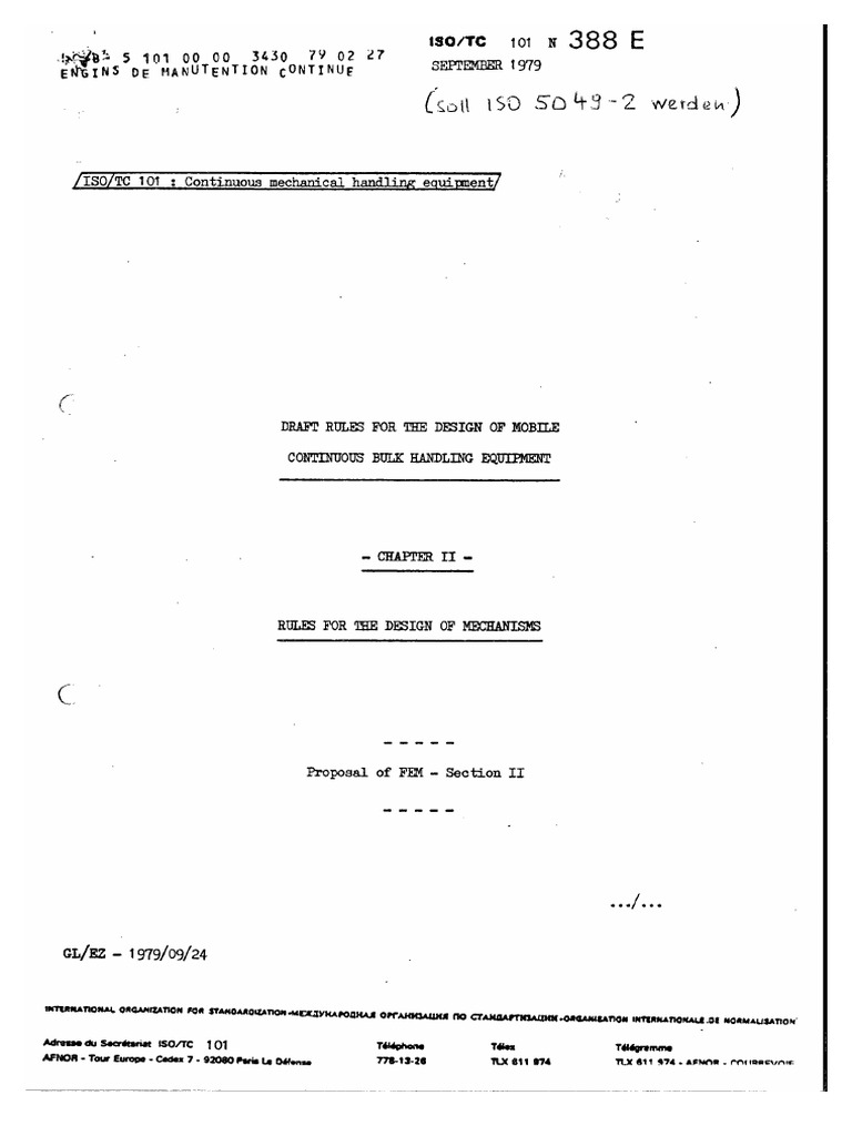 ISO 5049 - 2 Design of Mobile Continuos Bulk Handling Equipment | PDF