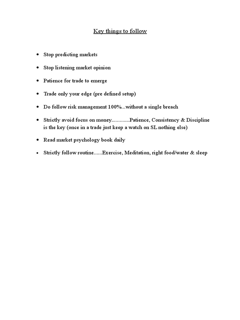 Key Things To Follow | PDF