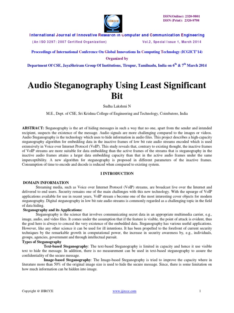 Audio Steganography Using Least Significantbit | PDF | Streaming Media ...