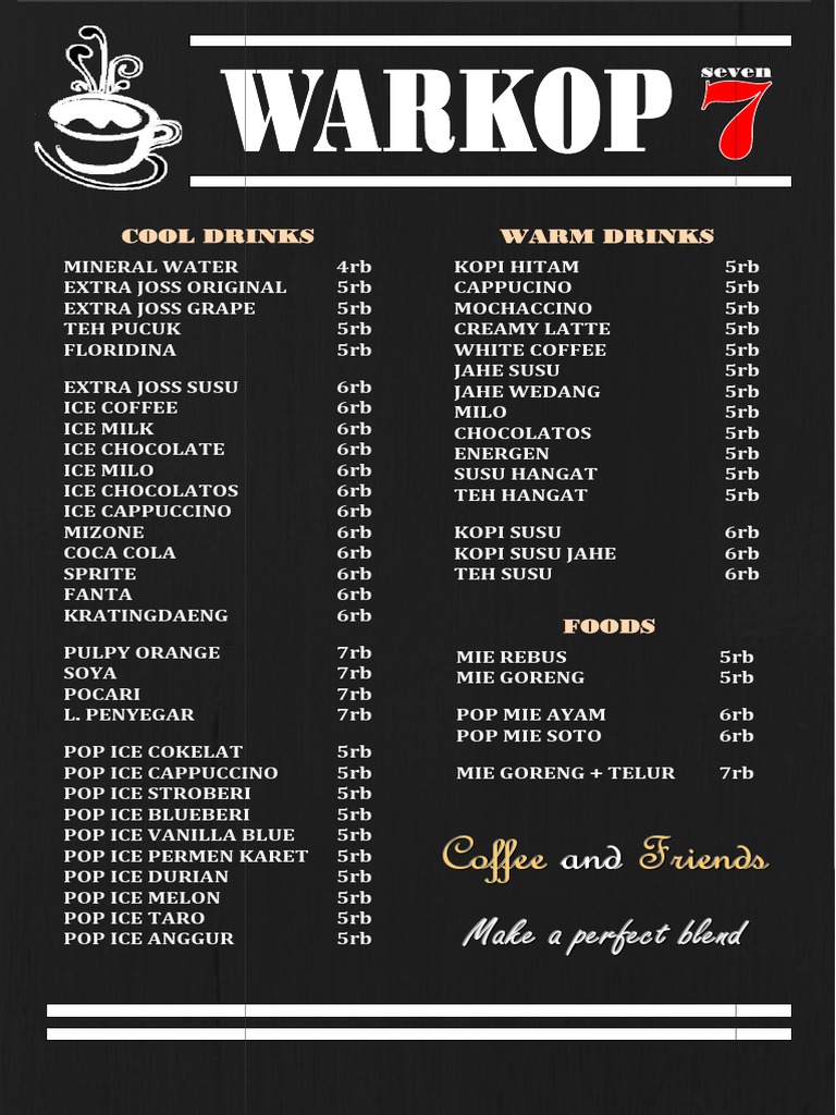 Menu Warkop 7 Updated | PDF