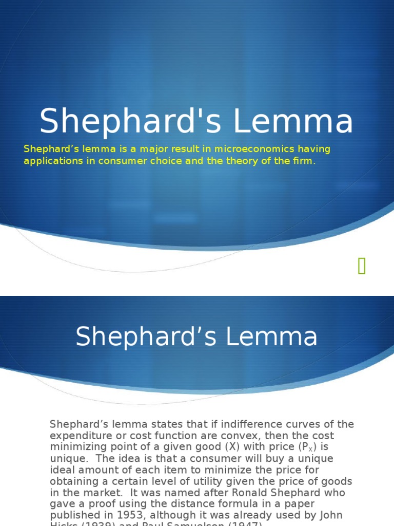 Shephard's Lemma