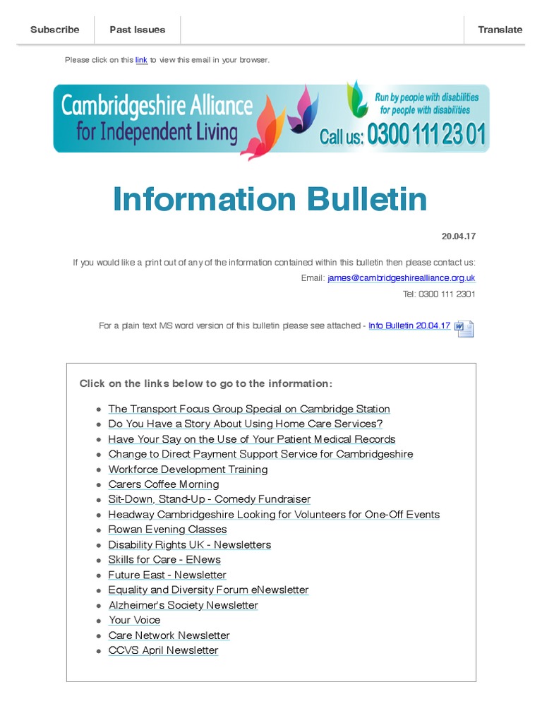 Information Bulletin: Subscribe Past Issues Translate | PDF | Cambridge ...