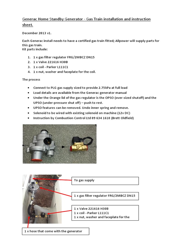Generac Gas Train Installation Guide | PDF | Science & Mathematics ...