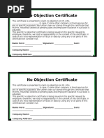 NOC Certificate Format Template | PDF