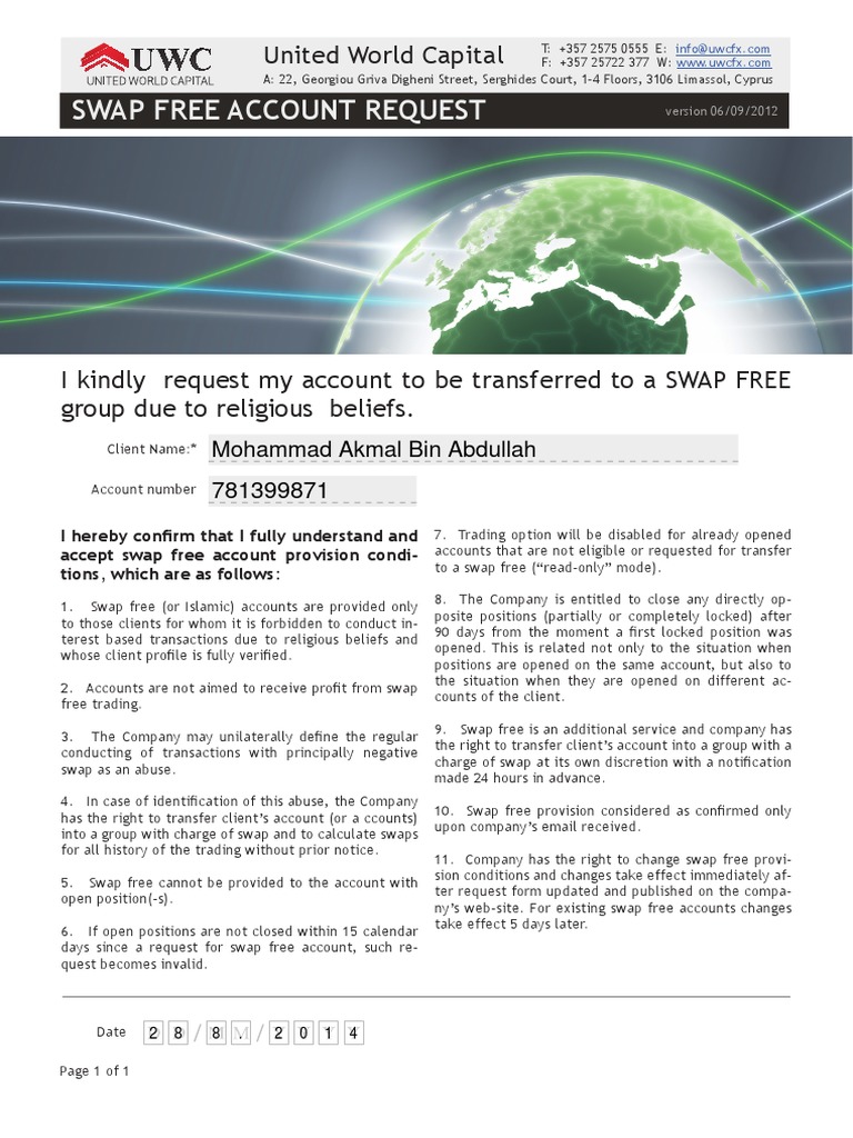 34 Swap-Free Account Request | PDF | Government | Business (General)