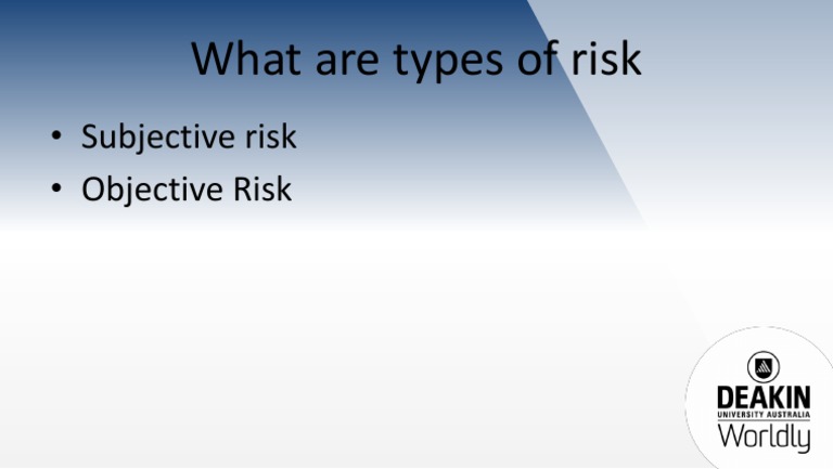 What Are Types Of Risk Subjective Risk Objective Risk Pdf