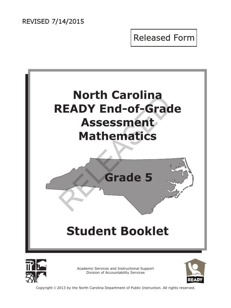 Released: North Carolina READY End-of-Grade Assessment Mathematics ...