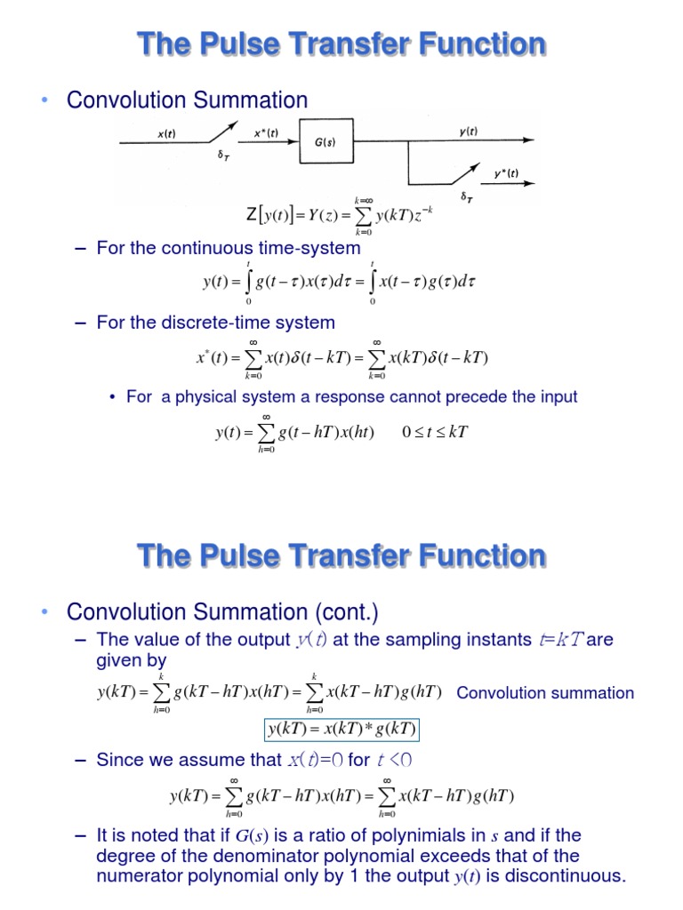 The Pulse Transfer Function: Convolution Summation | Download Free PDF ...