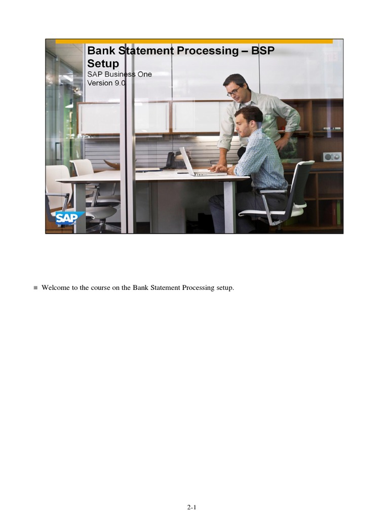 Welcome To The Course On The Bank Statement Processing Setup | PDF ...