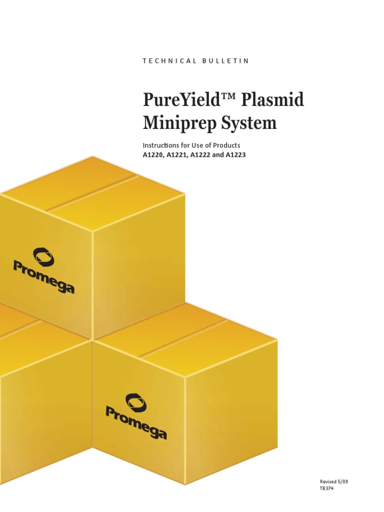 Pureyield Plasmid Miniprep Protocol Promega | PDF | Plasmid | Genetics