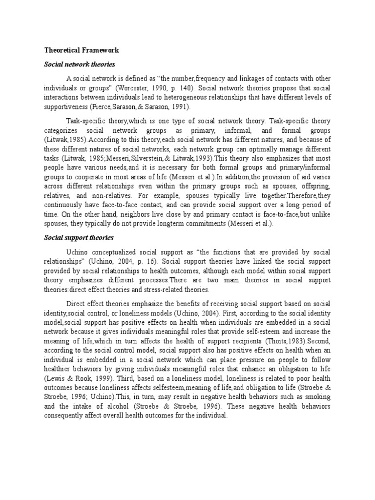 Social Network Theories: Theoretical Framework | PDF | Social Support ...