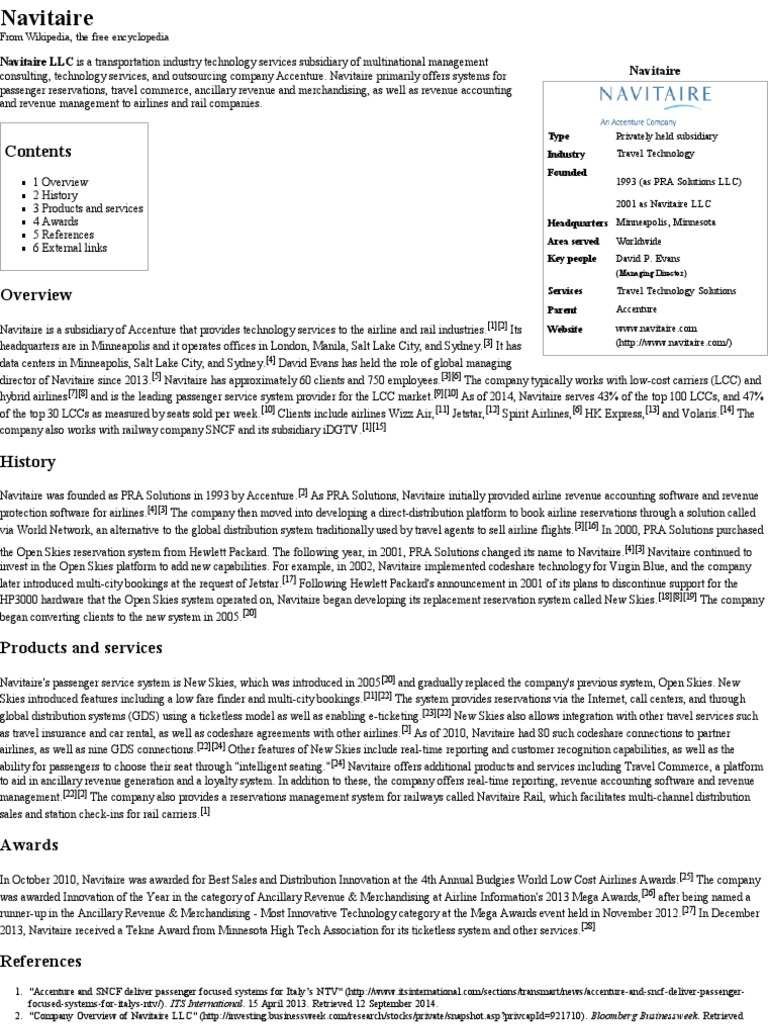 Navitaire: From Wikipedia, The Free Encyclopedia | PDF | Airlines ...