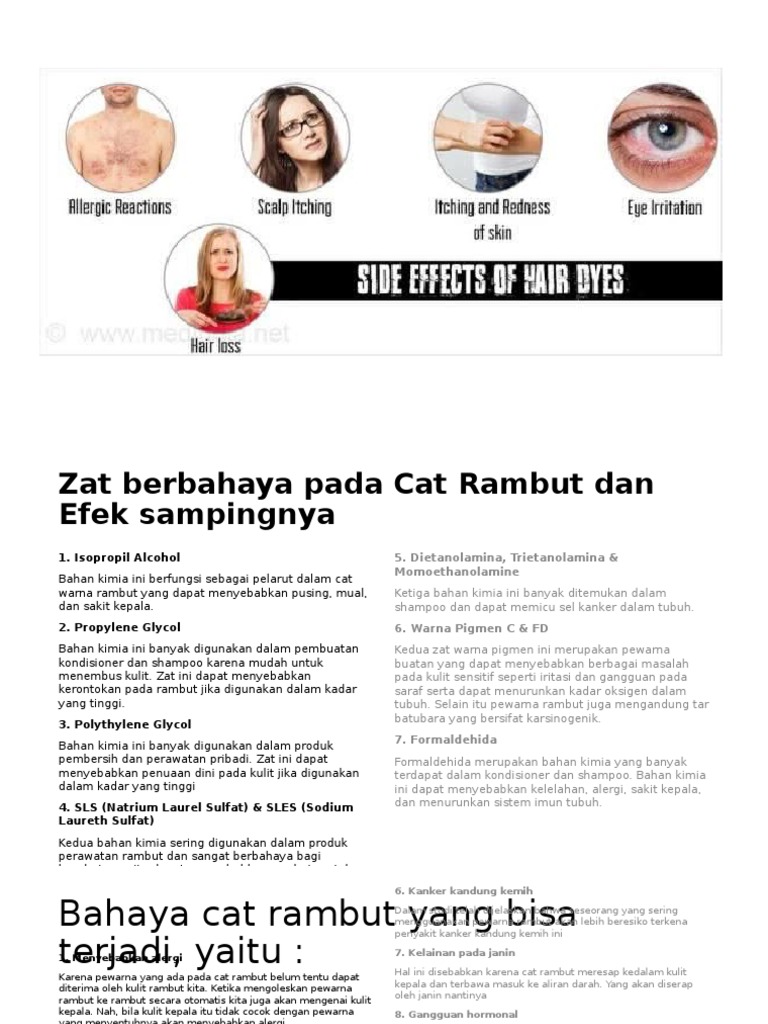 Zat Berbahaya Pada Cat Rambut Dan Efek Sampingnya | PDF