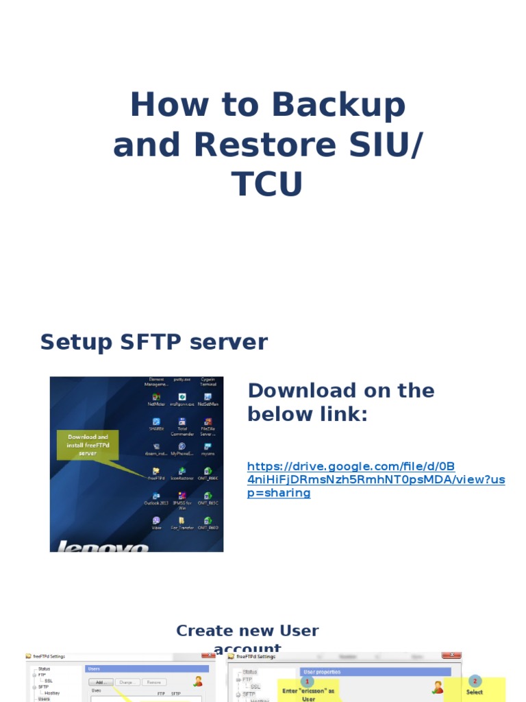 SIU/TCU SFTP Backup Guide | PDF | Computers