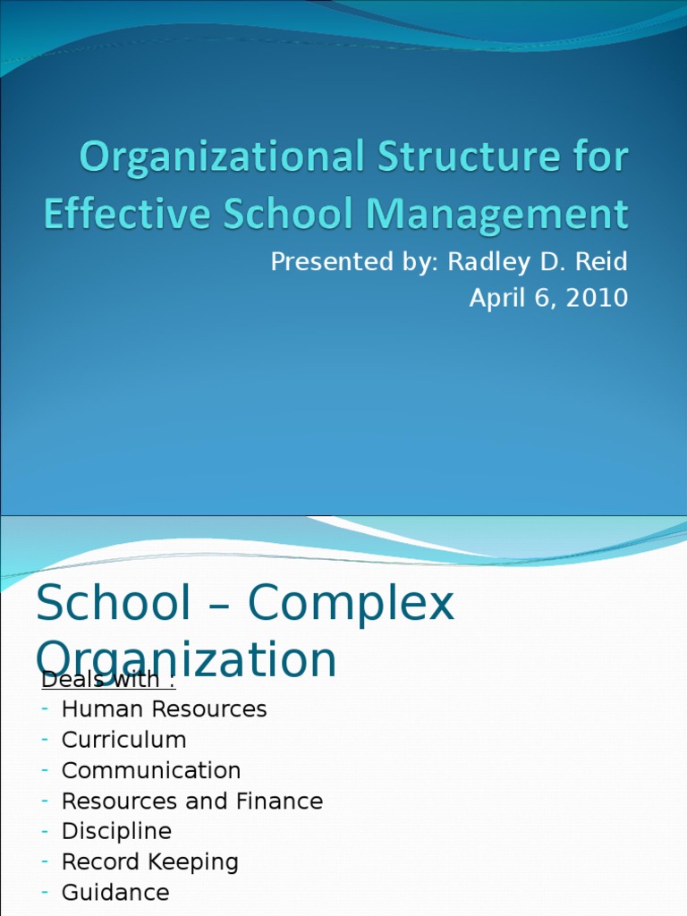 Effective School Management Structure | PDF | Leadership | Teachers