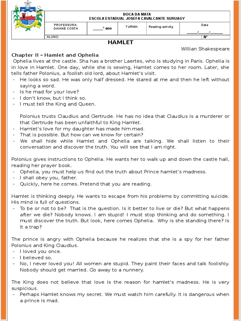 Hamlet Chapter 2 | PDF | Hamlet | Shakespearean Tragedies