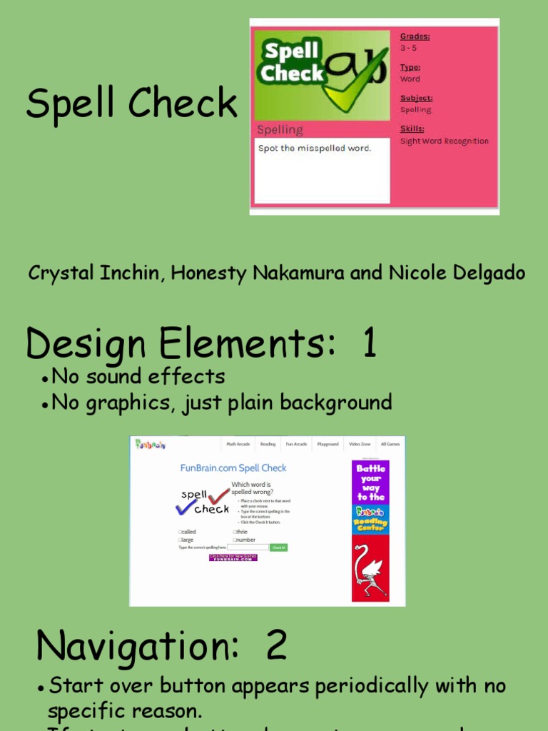 PDF Spell Check Game Overview | PDF