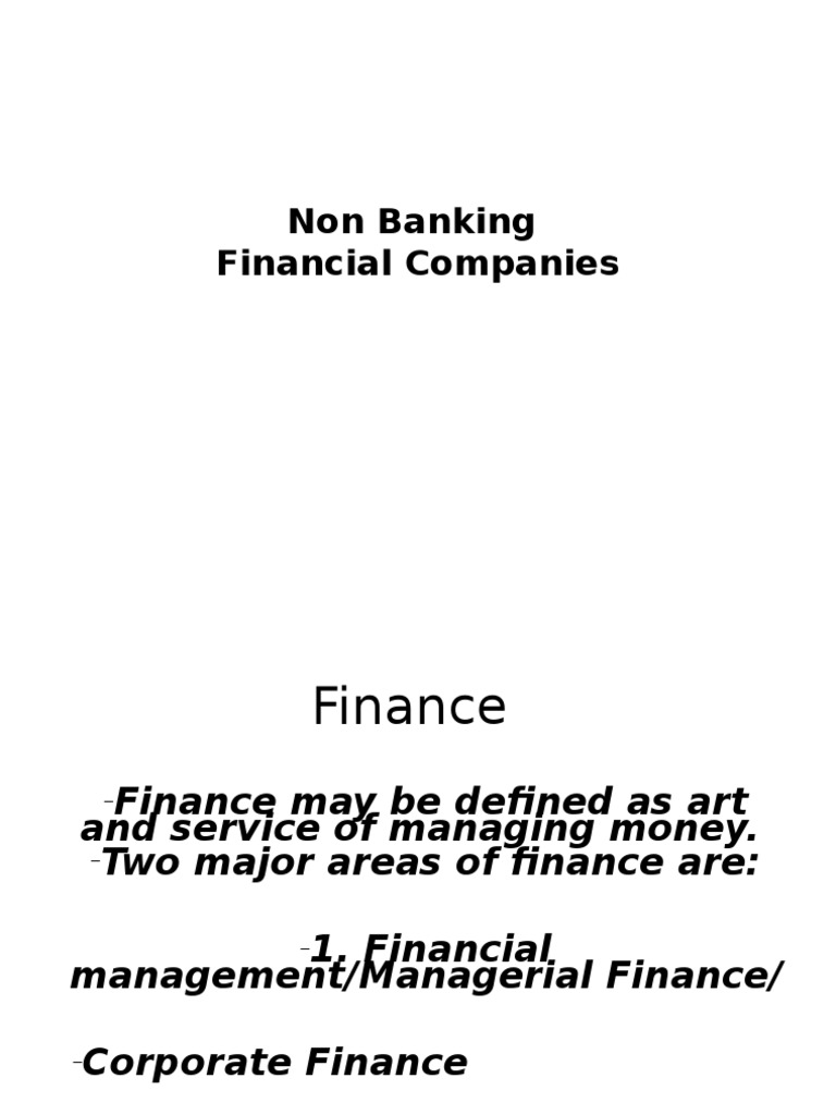 Non Banking Financial Companies Pdf Non Bank Financial Institution