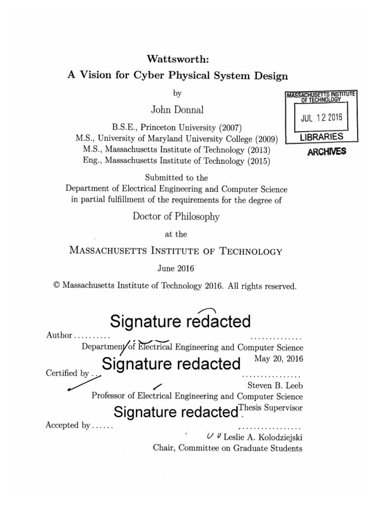Signature Redacted Signature Redacted | PDF | Embedded System | Cloud ...
