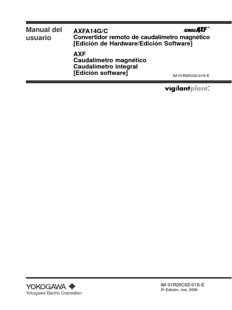 YOKOGAWA Axfa14g C Axf PDF | PDF | Medición de flujo | Tornillo