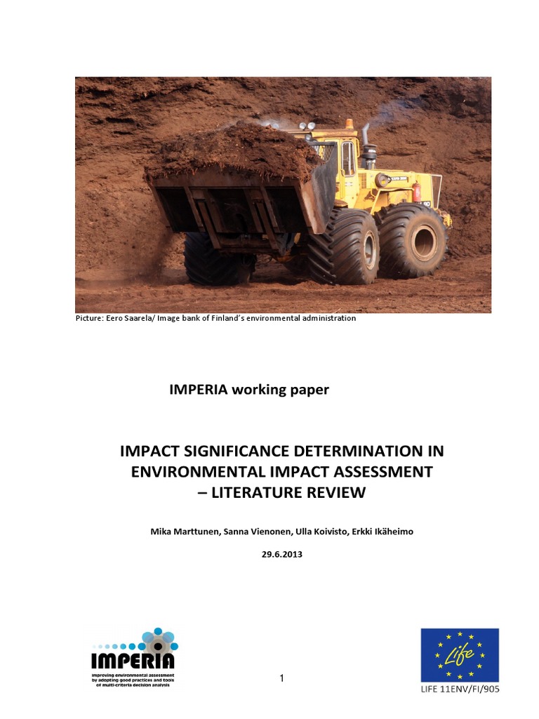 Impact Significance Determination | PDF | Environmental Impact ...