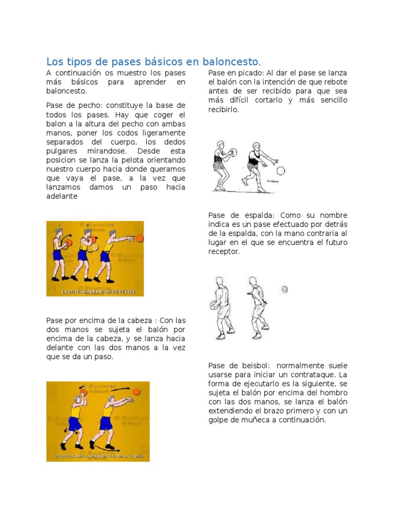 Los Tipos de Pases Básicos en Baloncesto