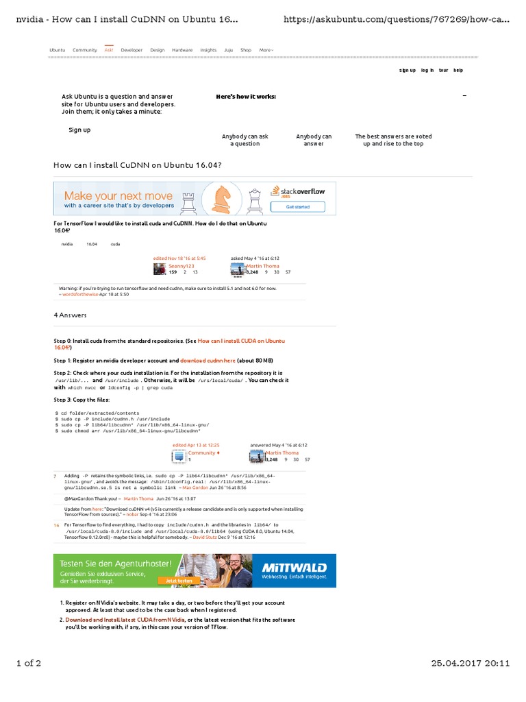 Cudnn Install Guide | PDF | Linux | Ubuntu (Operating System)