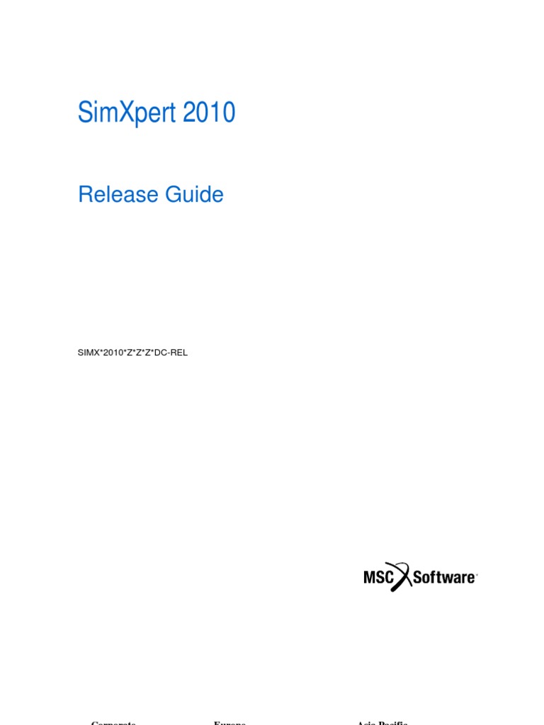 MSC SimXpert 2010 Release Guide | PDF | Simulation | Finite Element Method
