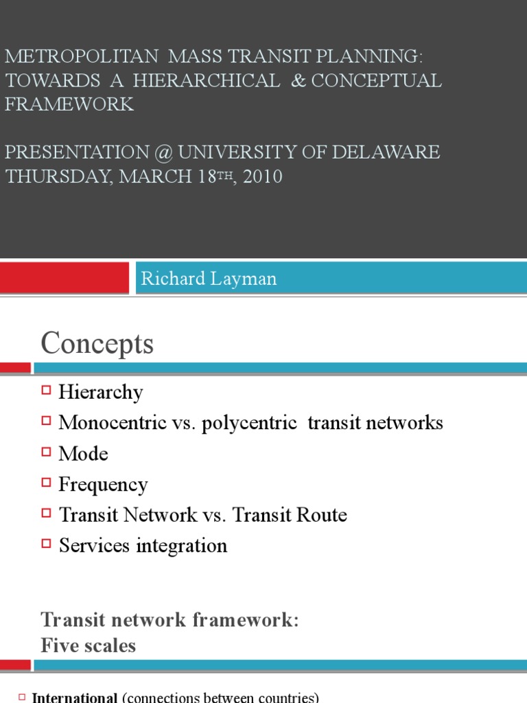 Metropolitan Transit Planning: Towards A Hierarchical and Conceptual ...